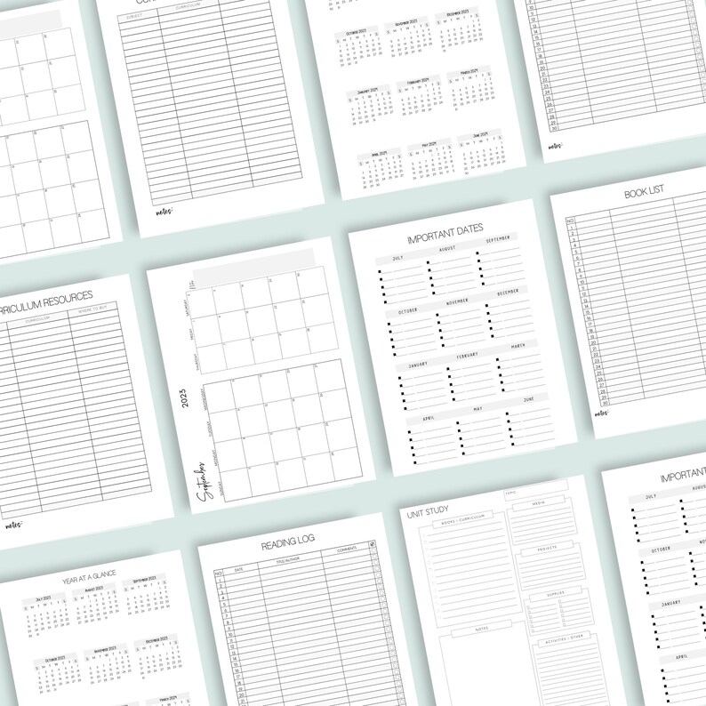 Printable Homeschool Planner 2023-2024 - Etsy