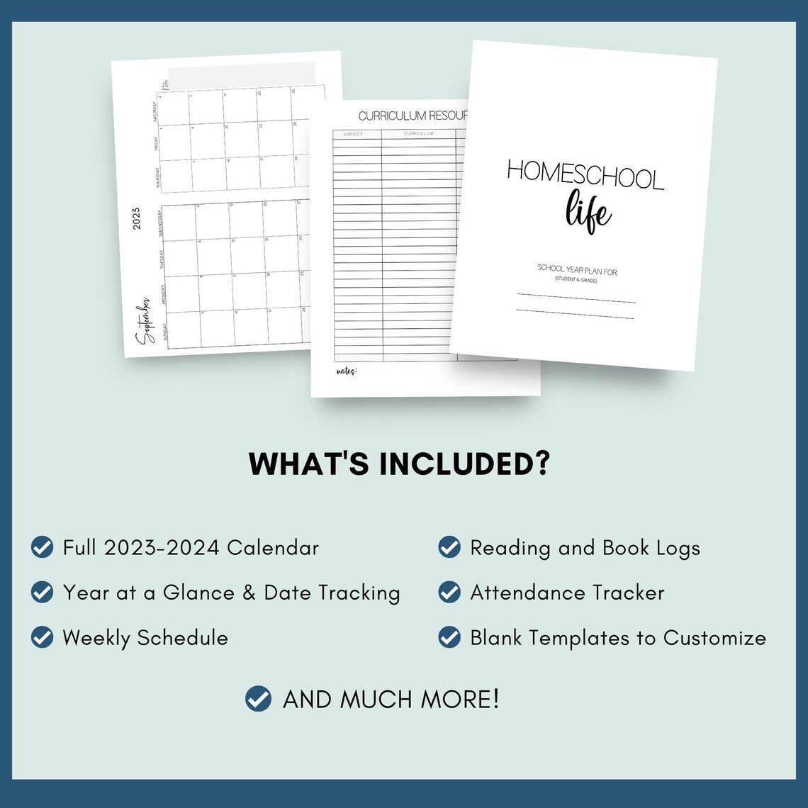 Printable Homeschool Planner 2023-2024 - Etsy