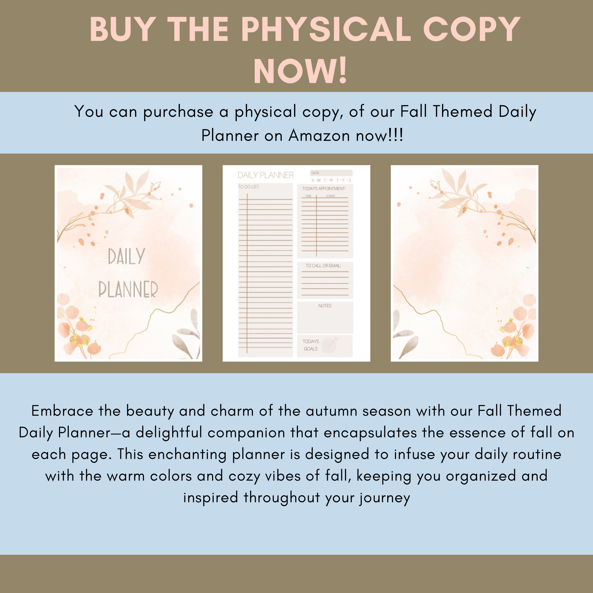 Printable Fall Theme Daily Planner Page - Etsy