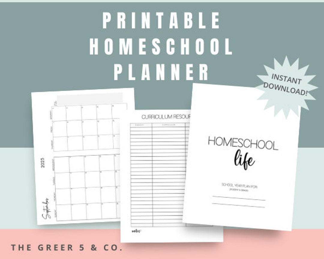 Printable Homeschool Planner 2023-2024 - Etsy