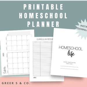 Printable Homeschool Planner 2023-2024 - Etsy