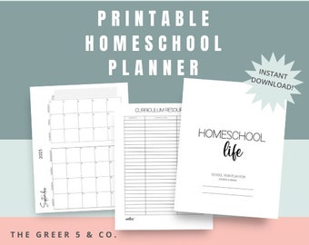 Homeschool Planner 2023-2024 Lesson Plan Meal Planner Printable PDF ...