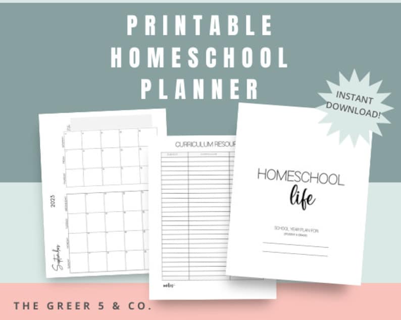 Printable Homeschool Planner 2023-2024 - Etsy