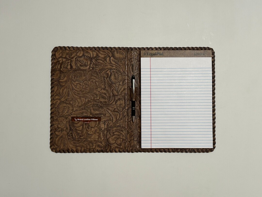Genuine Leather Large Legal Pad Portfolio Journal Notebook With ...