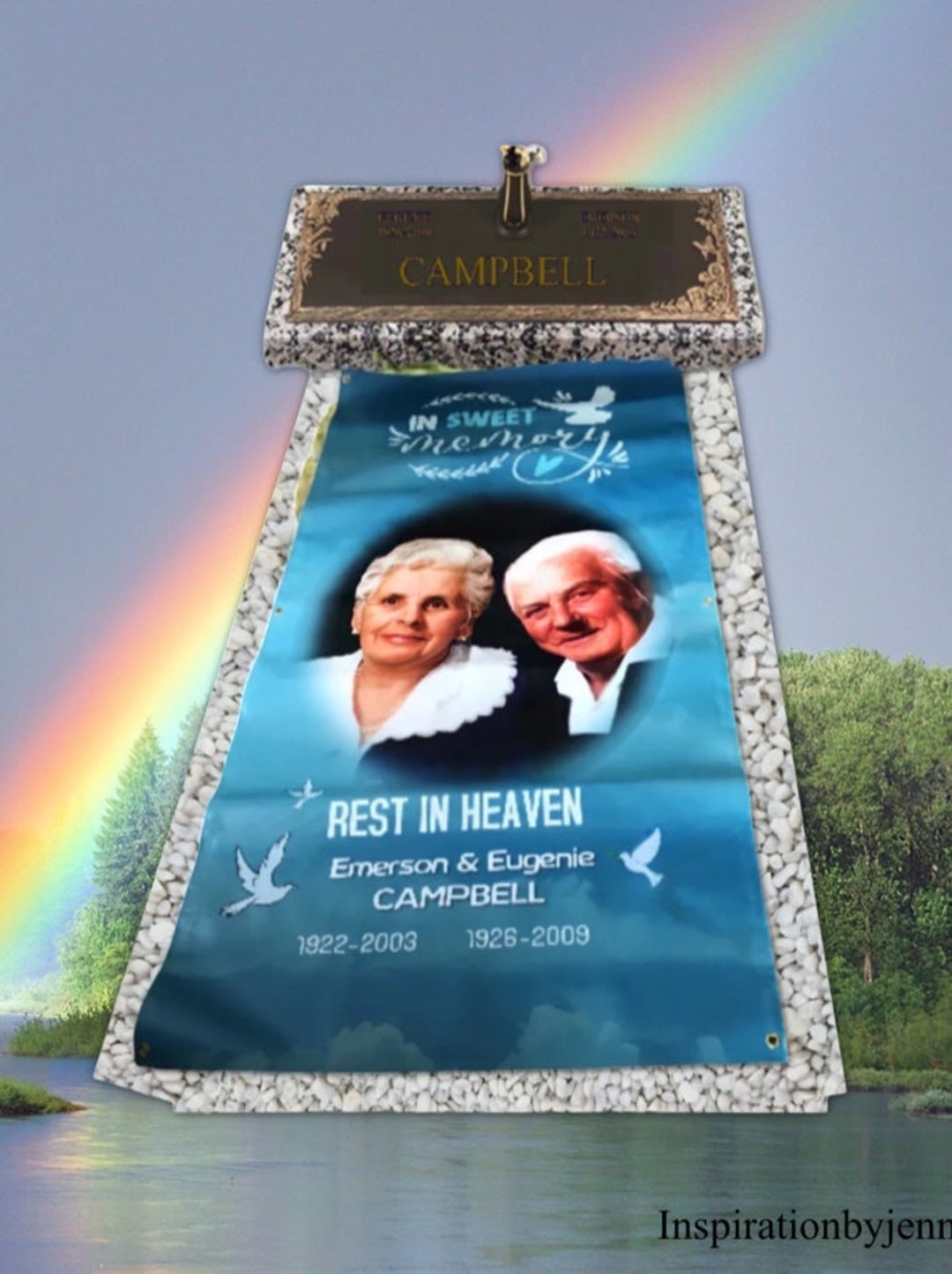 Vinyl Grave Blanket Decoration for Cemetery That Covers the Gravesite ...