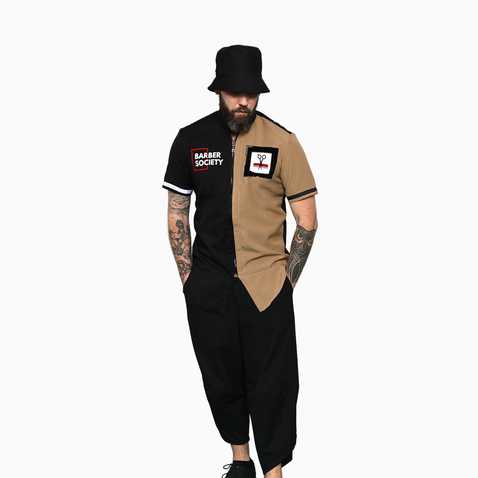 Premium Barber Smock From Kirios Barber Luxury''barber SOCIETY'', Black ...