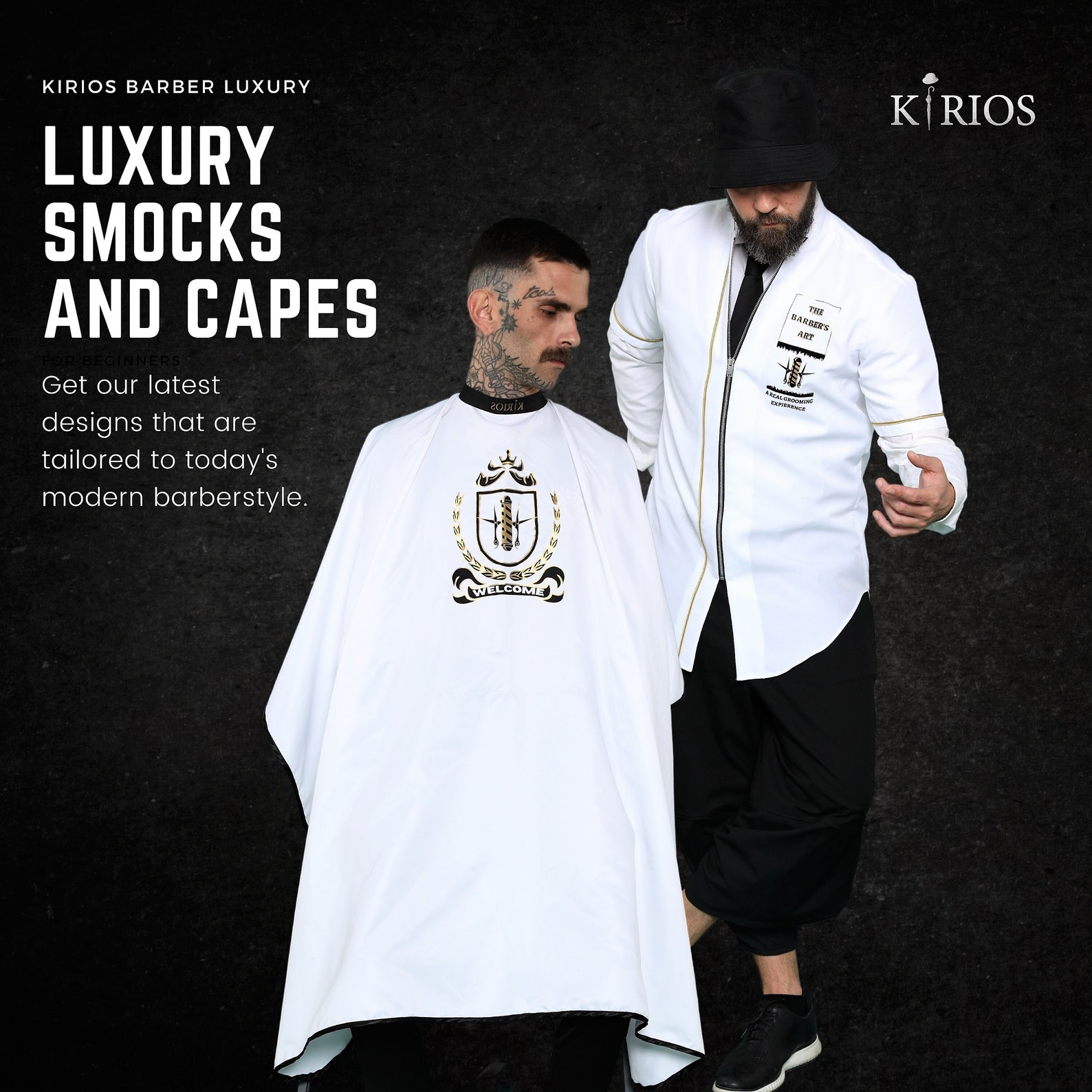 Luxury Barber Pack for Professional Barber Artists. 2 Premium Barber Smocks & 2 Luxury Barber ...