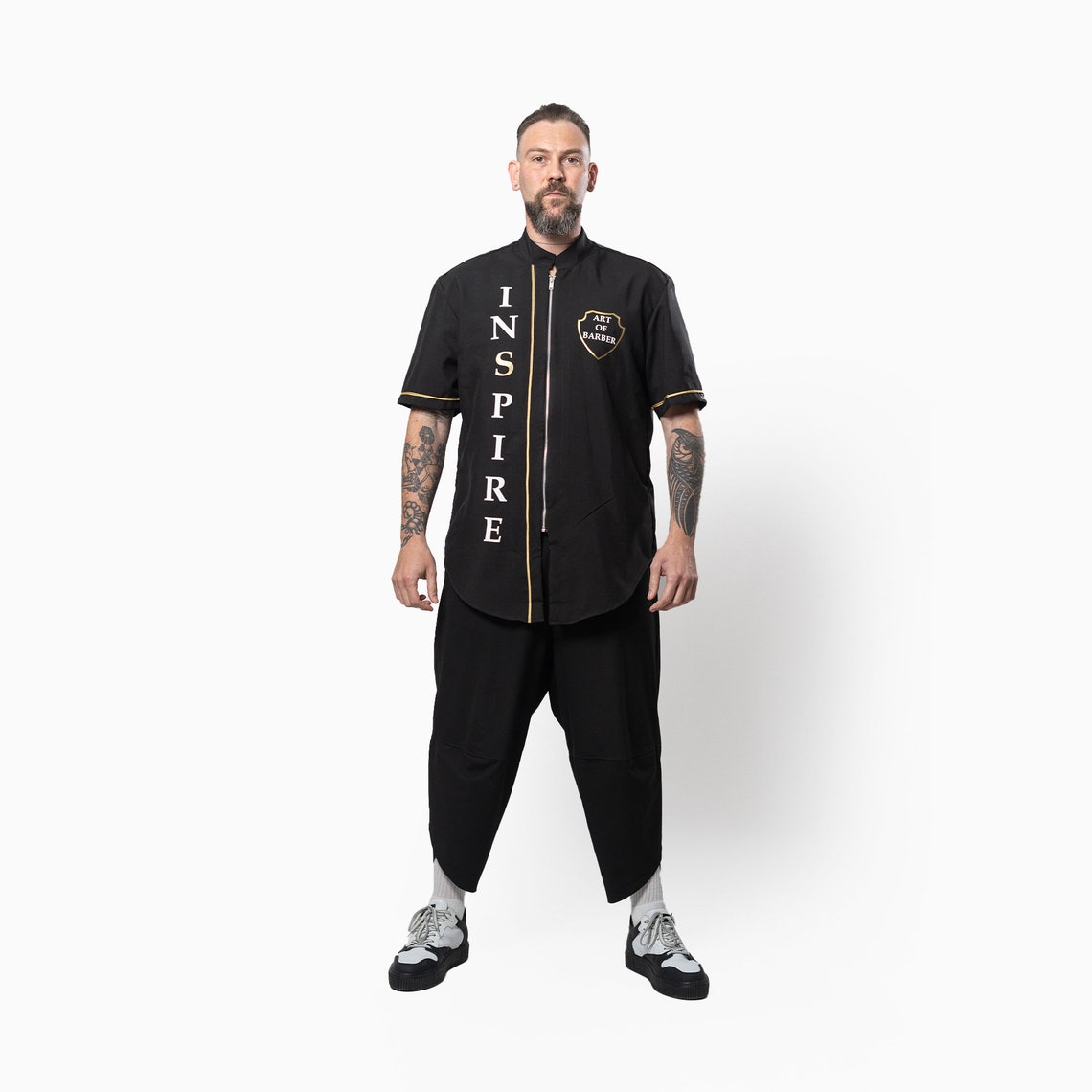 Black & Gold Barber Smock: Waterproof, Anti-allergic, Non-stick - Etsy