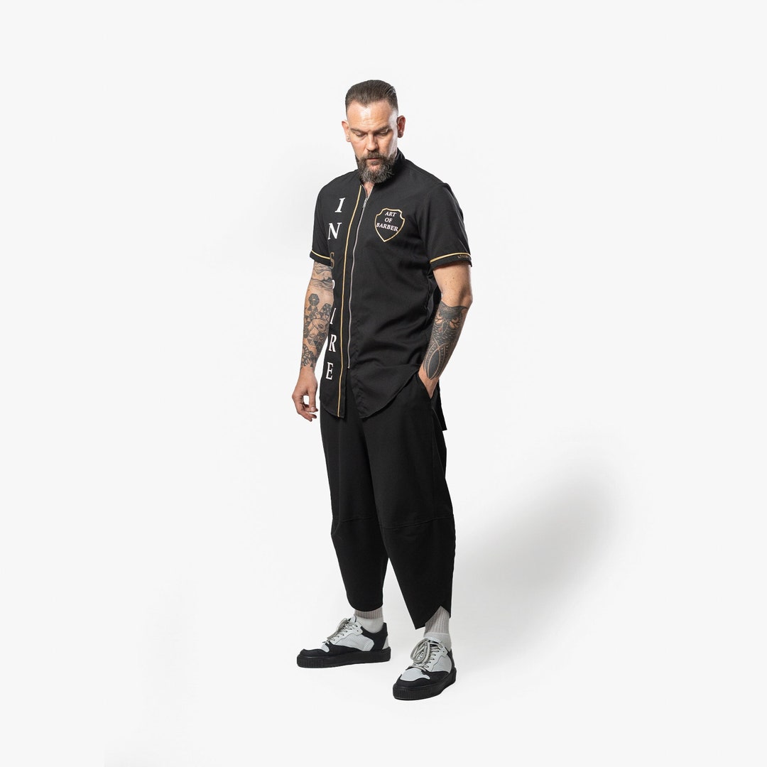 Black & Gold Barber Smock: Waterproof, Anti-allergic, Non-stick - Etsy