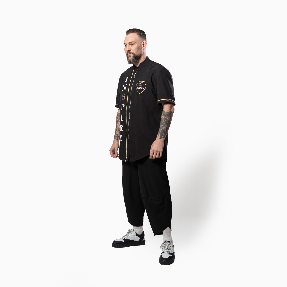 Black & Gold Barber Smock: Waterproof, Anti-allergic, Non-stick - Etsy