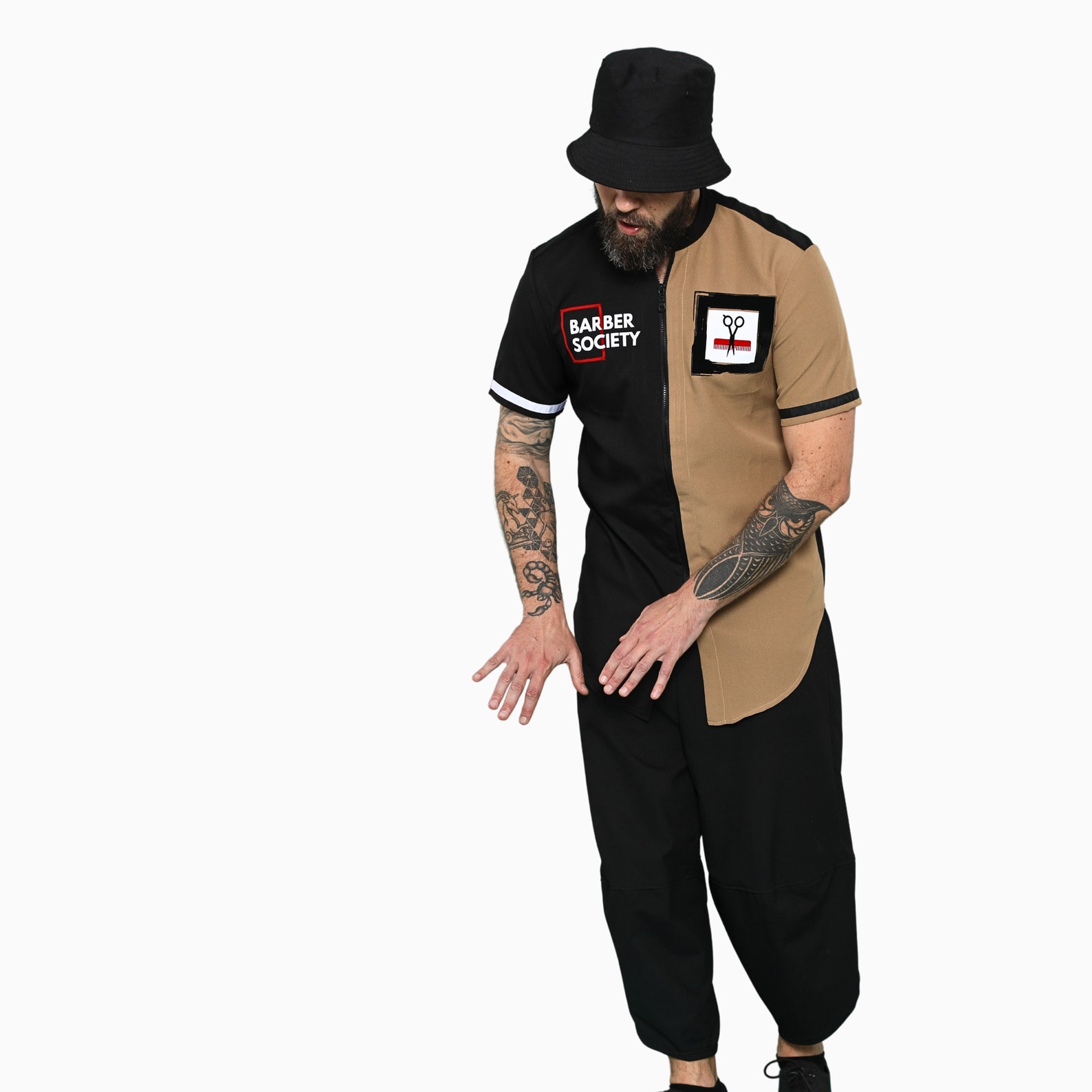 Premium Barber Smock From Kirios Barber Luxury''barber SOCIETY'', Black ...