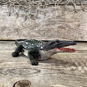 Realistic Alligator With Mouth Open Resin Figurine - Etsy