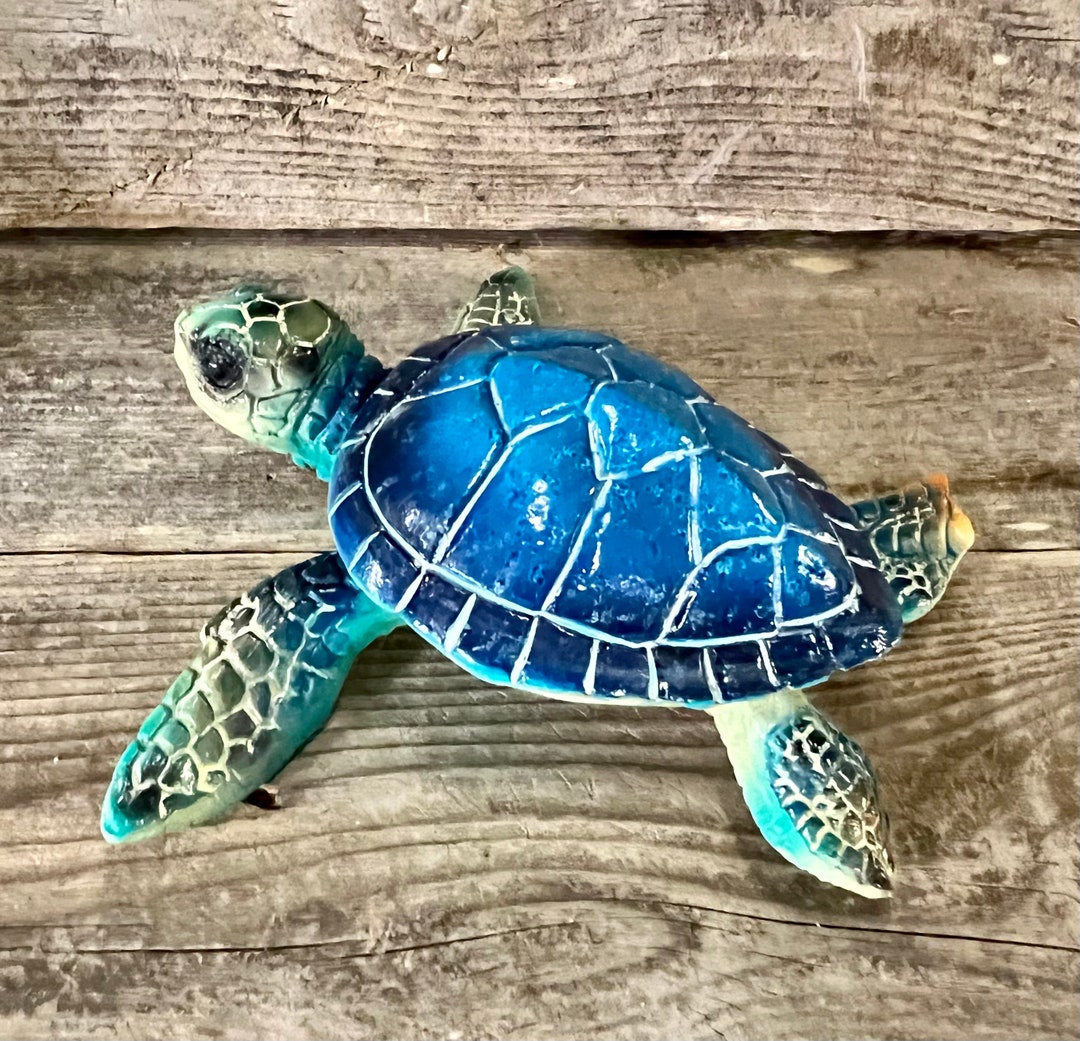 Polyresin Blue Medium Sea Turtle Figurine - Etsy