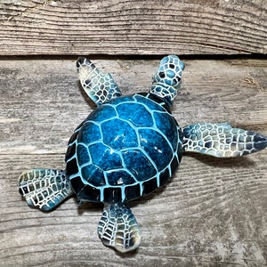 Polyresin Blue Sea Turtle Figurine - Etsy