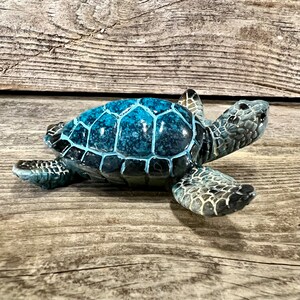Realistic Polyresin Blue Sea Turtle Figurine - Etsy