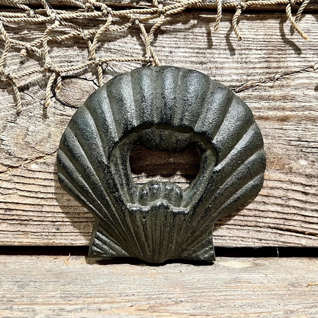 Cast Iron Rustic Rust-brown Scallop Shell Seashell Bottle Opener - Etsy