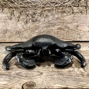 Navy Cast Iton Blue Crab Decorative Keeper Box With Hinged Secret Lid ...
