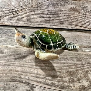 Realistic Polyresin Green Sea Turtle Figurine - Etsy
