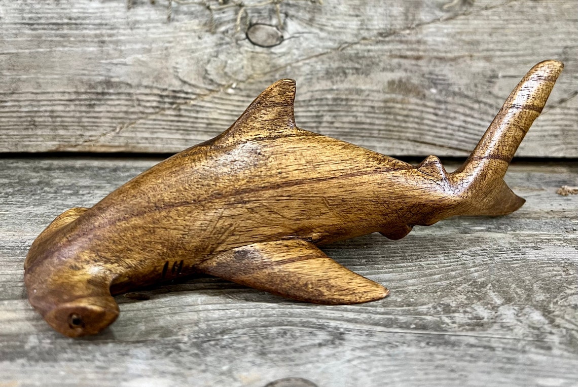 Hand-carved Hammerhead Shark Wood Figurine - Etsy
