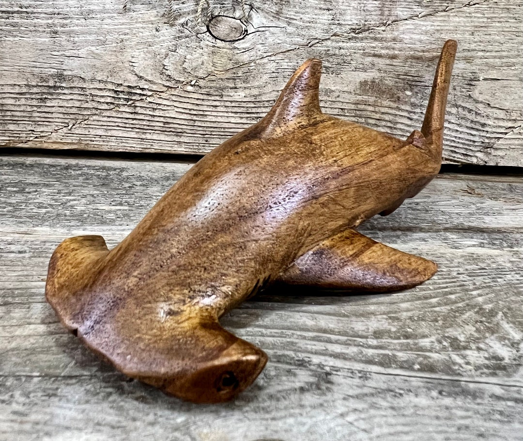 Hand-carved Hammerhead Shark Wood Figurine - Etsy