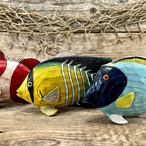 Painted Wood Fish - Etsy
