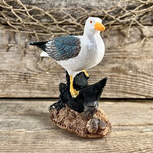 Miniature Hand-painted Coastal Seagull on Ship Anchor With Chain ...
