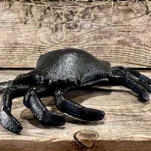 Navy Cast Iton Blue Crab Decorative Keeper Box With Hinged Secret Lid ...