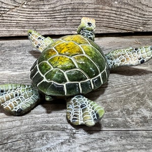 Realistic Polyresin Green Sea Turtle Figurine - Etsy