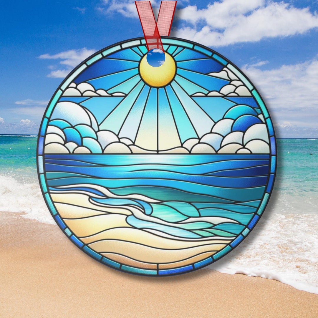 Suncatcher-inspired Sunny Beach Ornament Everyday Desktop Car Mirror ...