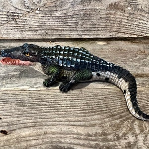 Realistic Alligator With Mouth Open Resin Figurine - Etsy