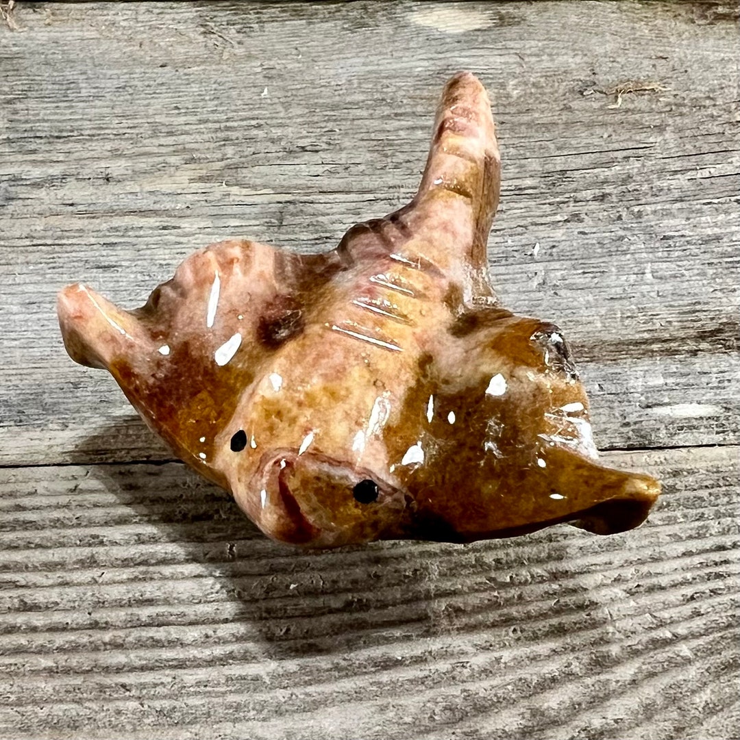 Miniature Stingray on Stone Base Natural Hand-carved Marble Figurine - Etsy