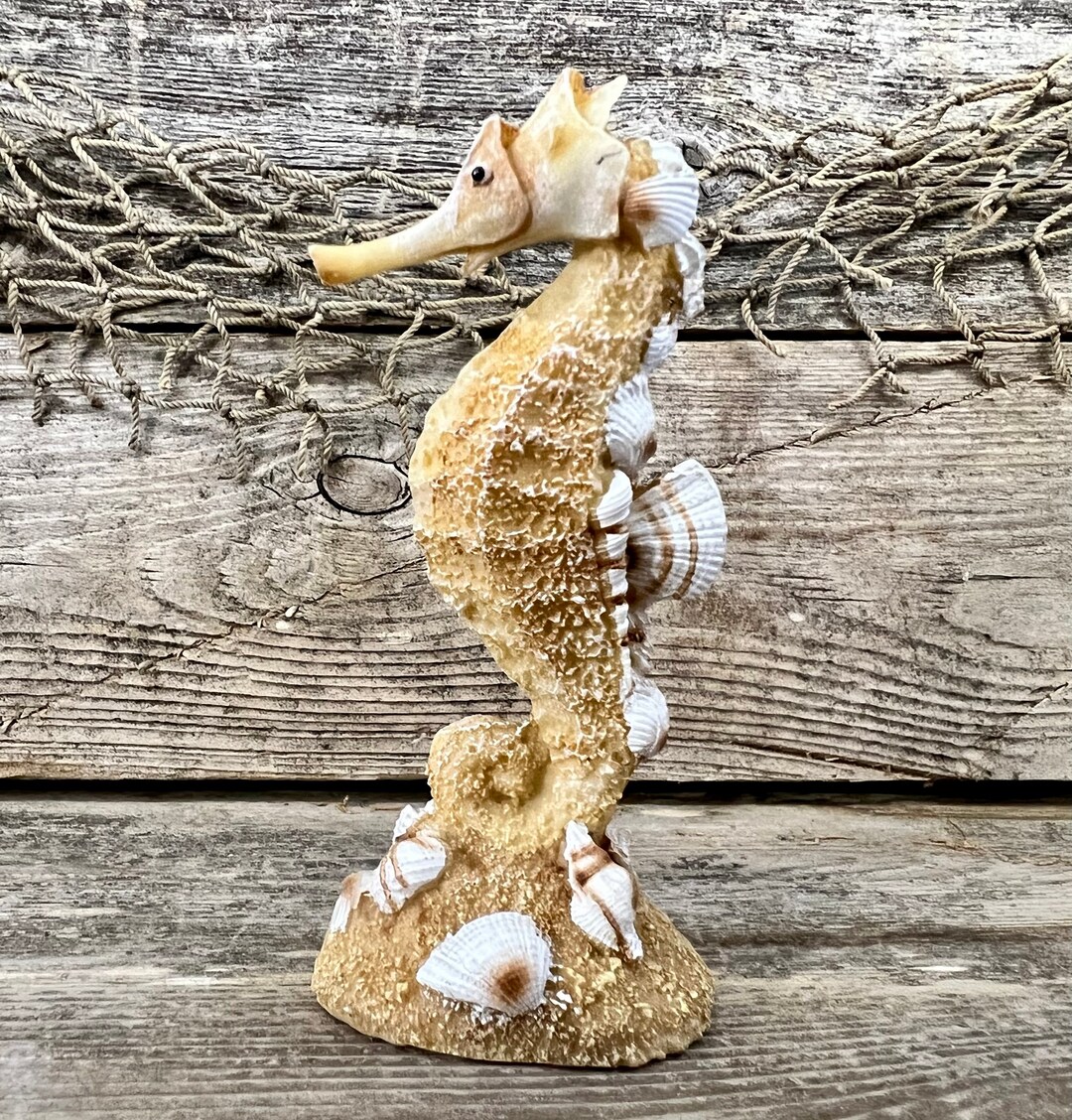 Resin Sand and Seashells Miniature Seahorse Figurine - Etsy