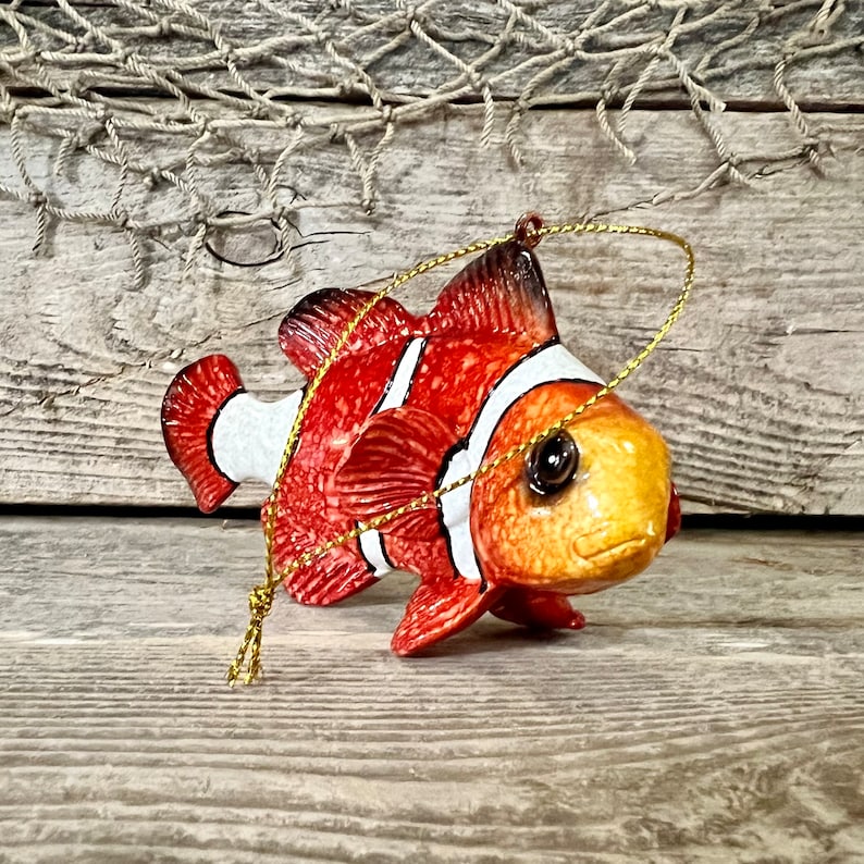 Polyresin Red and White Clown Fish Ornament Figurine - Etsy