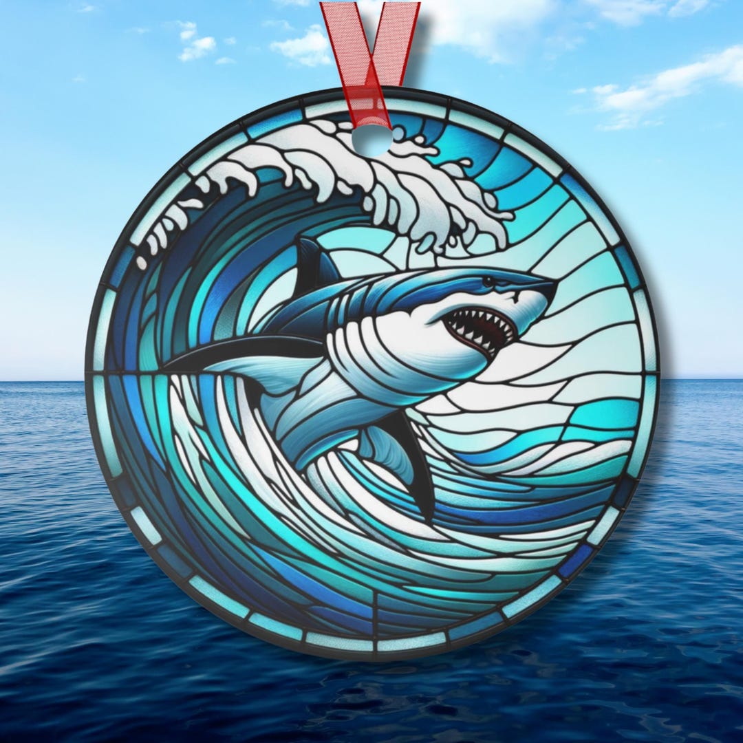 White Shark Ornament - Suncatcher Style, Ocean Decor - Etsy