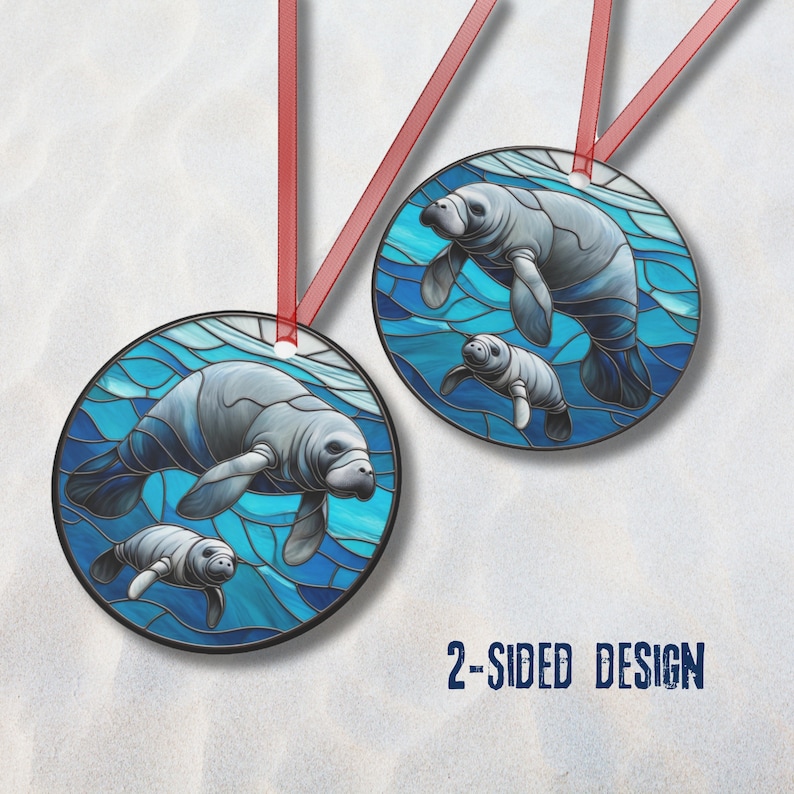 Manatee Ornament: Suncatcher-inspired Ocean Decor, Florida Gift - Etsy