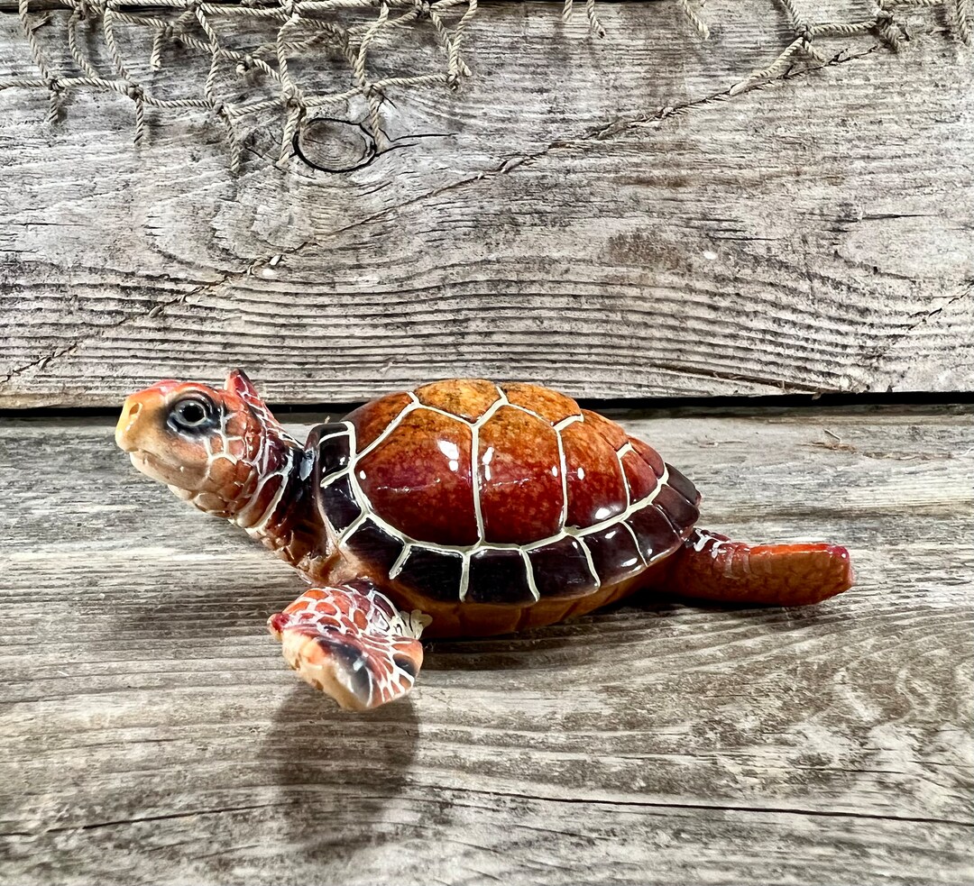 Realistic Polyresin Brown Sea Turtle Figurine - Etsy