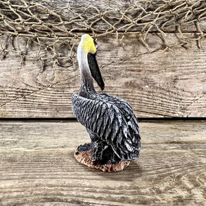 Miniature Hand-painted Resin Brown Pelican on Beach Statuette - Etsy