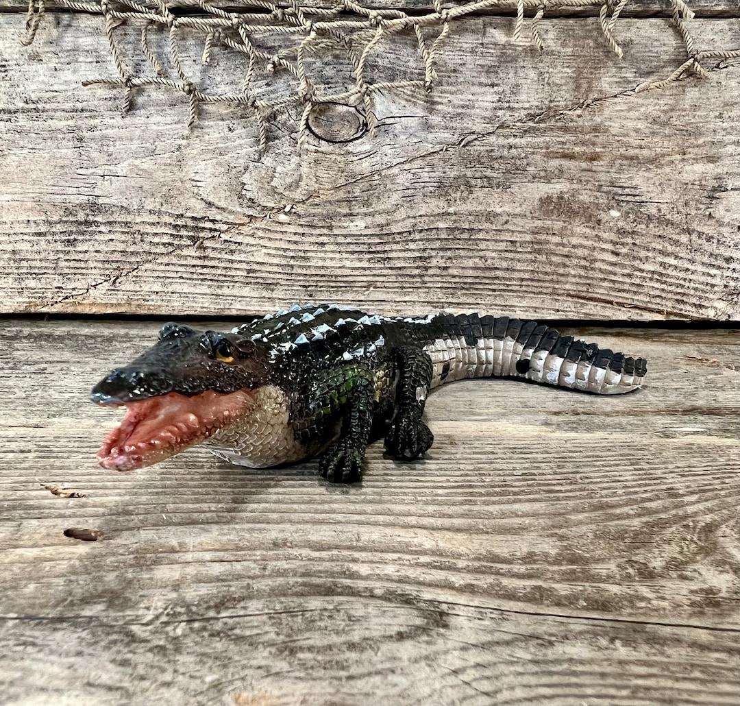 Realistic Alligator With Mouth Open Resin Figurine - Etsy