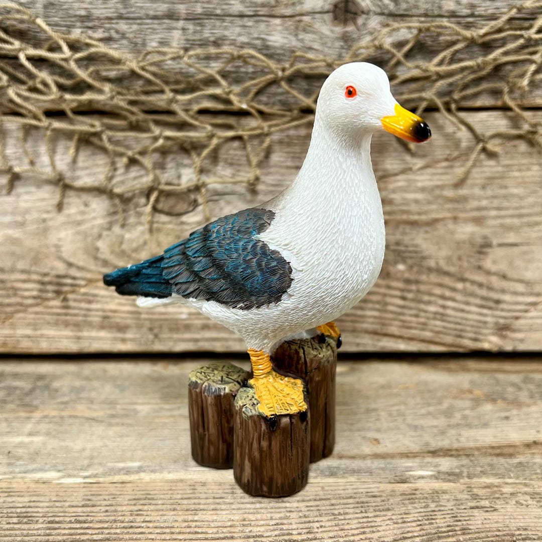Hand-painted Miniature Seagull Figurine: Coastal Beach House Decor - Etsy
