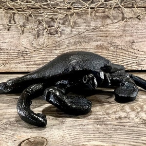 Navy Cast Iton Blue Crab Decorative Keeper Box With Hinged Secret Lid ...