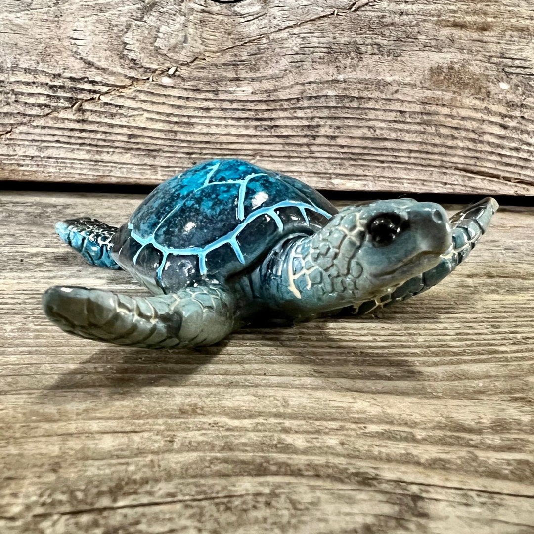 Realistic Polyresin Blue Sea Turtle Figurine - Etsy