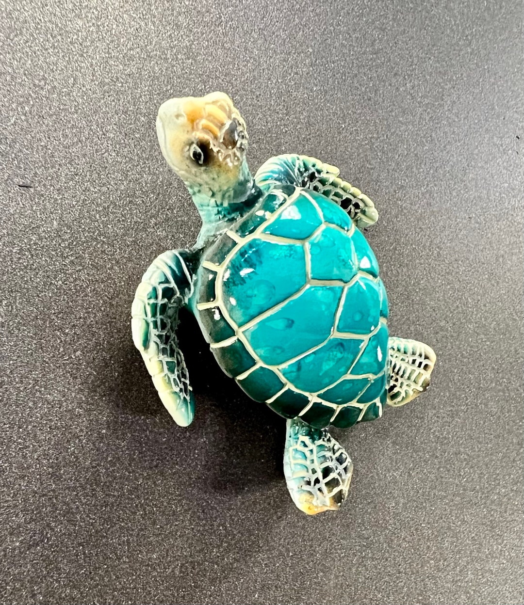 Sea Turtle With Blue-green Watercolor Shell Polyresin Figurine and ...