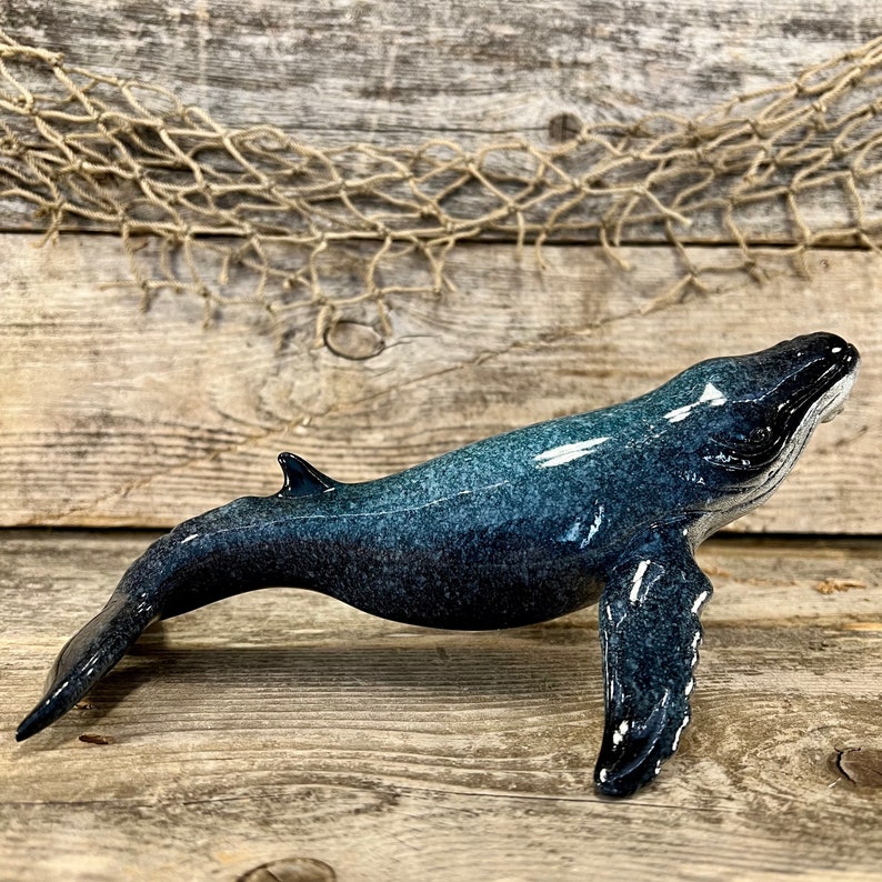Beautifully Detailed Polyresin Tabletop Blue Whale Figurine - Etsy