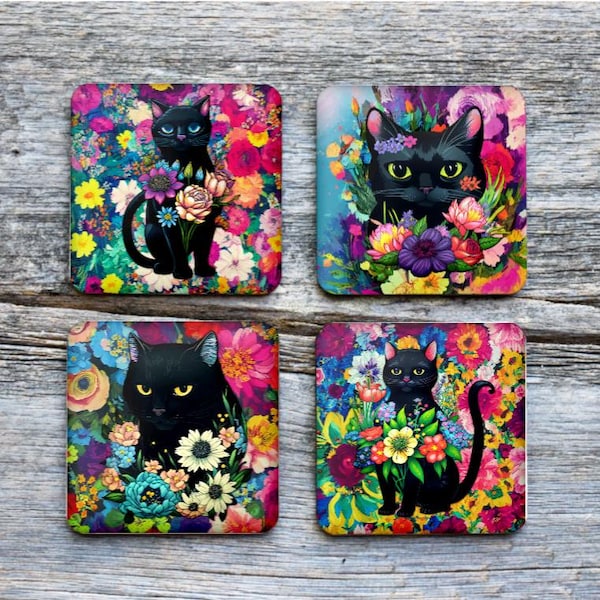Fabric Cat Coasters - Etsy