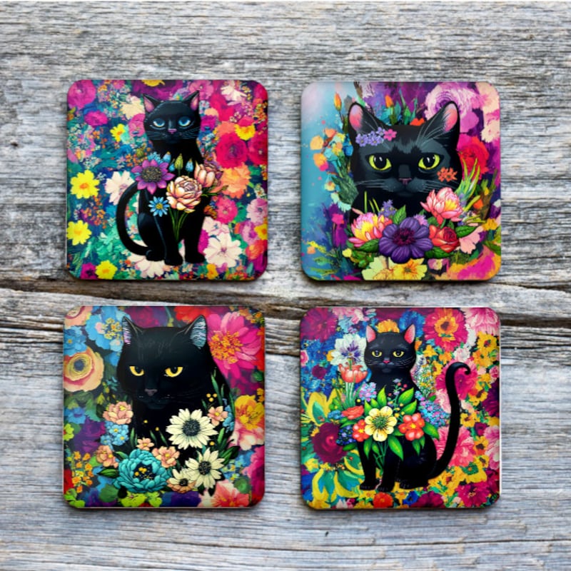 Cat Coasters - Etsy