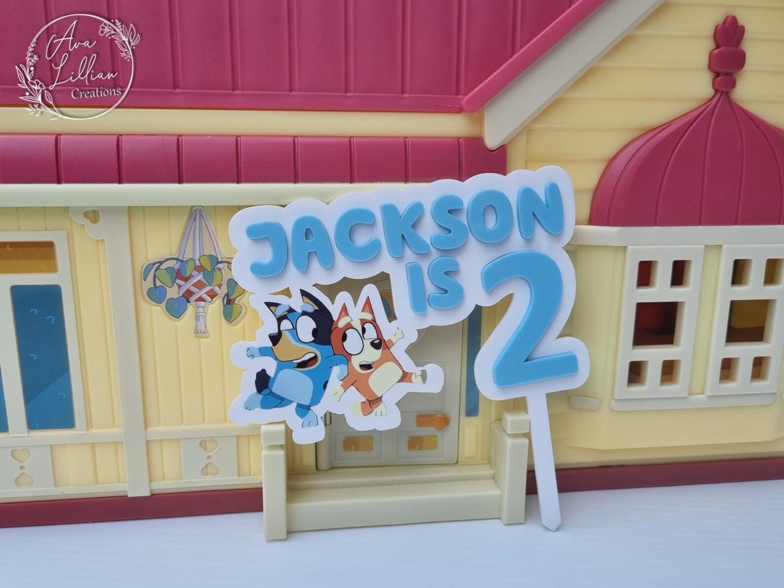 Bluey Theme Cake Topper I Personalised Birthday Cake Topper I - Etsy