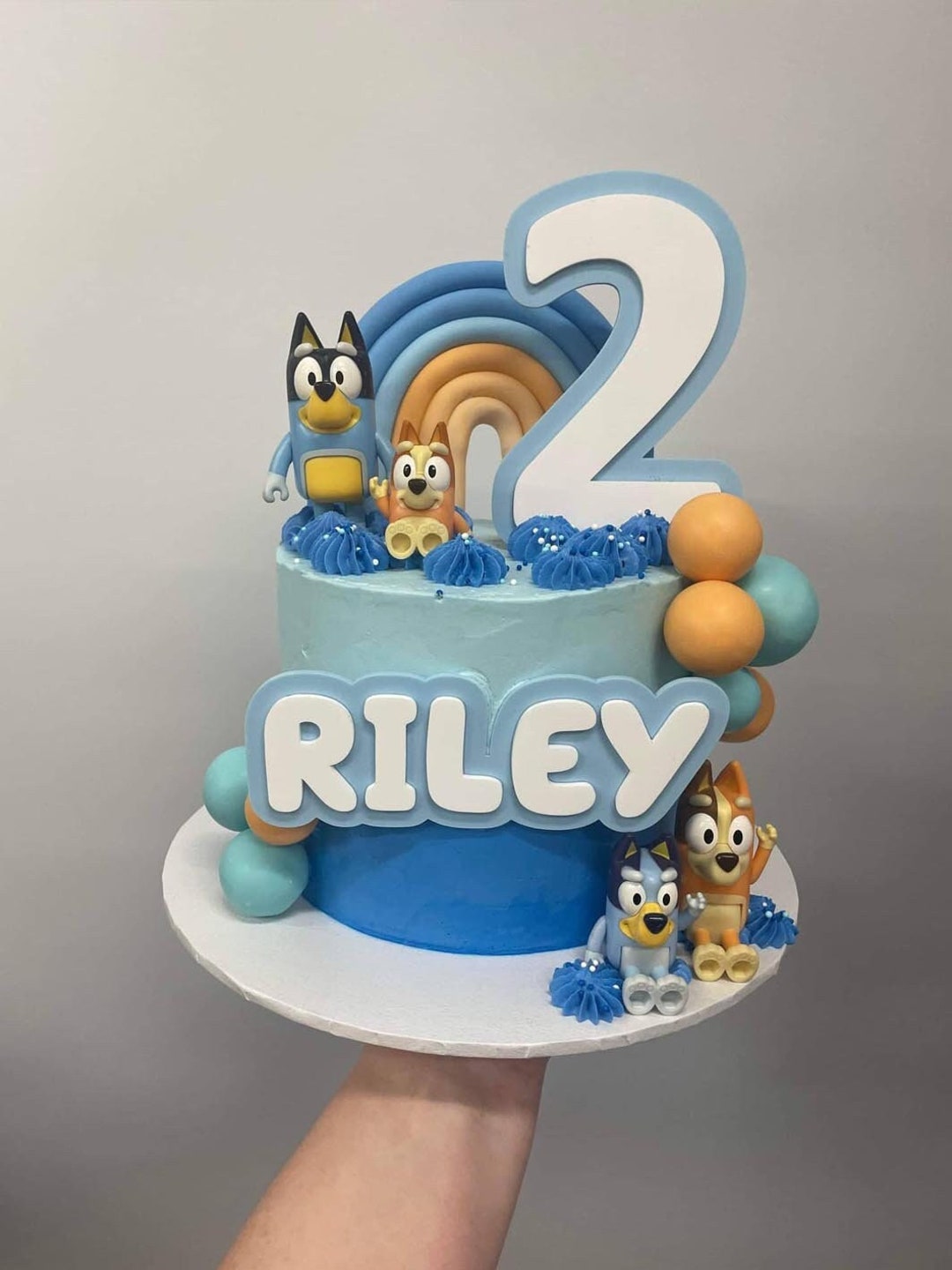 Bluey Theme Cake Topper I Personalised Birthday Cake Topper I Bluey ...