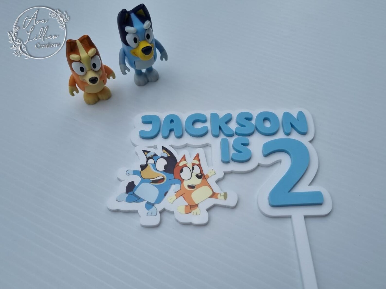 Bluey Theme Cake Topper I Personalised Birthday Cake Topper I - Etsy