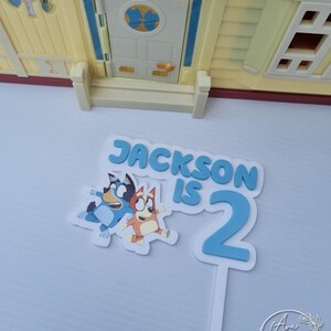 Bluey Theme Cake Topper I Personalised Birthday Cake Topper I - Etsy