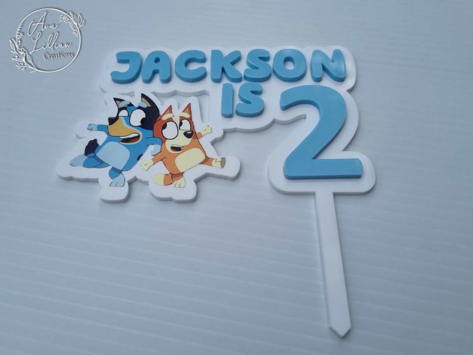 Bluey Theme Cake Topper I Personalised Birthday Cake Topper I - Etsy